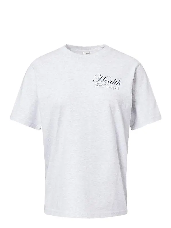 SPORTY & RICH Cotton Ny Health Brand-print T-shirt - Heather Gray