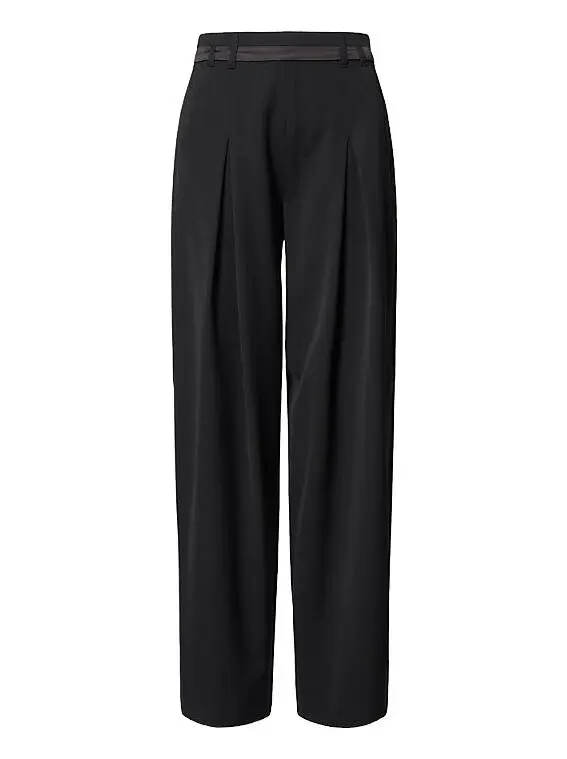 ME+EM Side-stripe Tapered Wool-blend Trousers - Black
