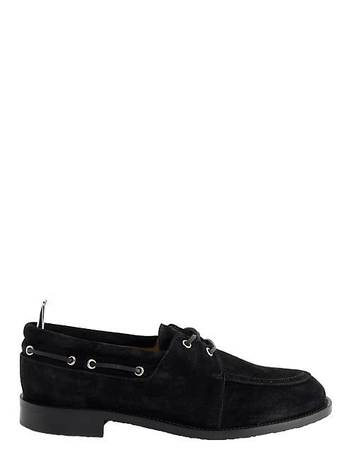 Thom Browne Padded Suede Boat Shoes - Black