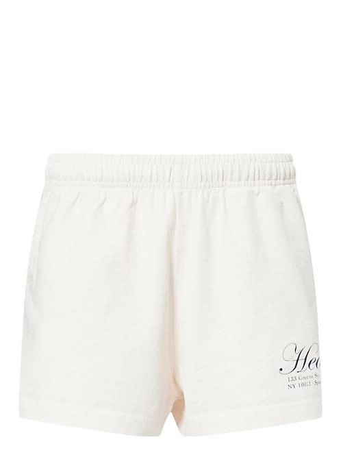 SPORTY & RICH Ny Health Disco Cotton Shorts - Ecru