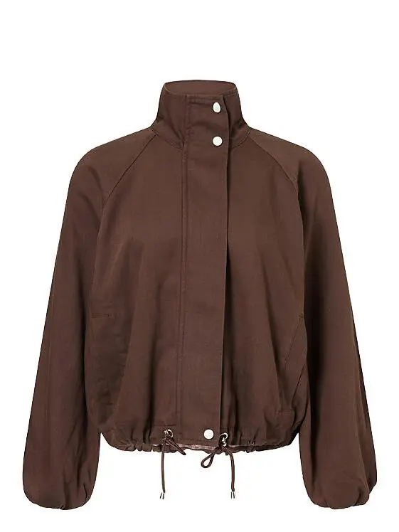 Rails Blake Drawstring-hem Cotton-blend Jacket - Espresso