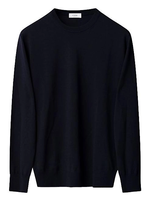 Eton Crew-neck Wool-knitted Jumper - Black