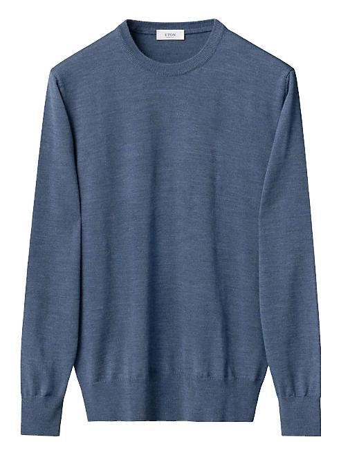Eton Crew-neck Wool-knitted Jumper - Light Blue