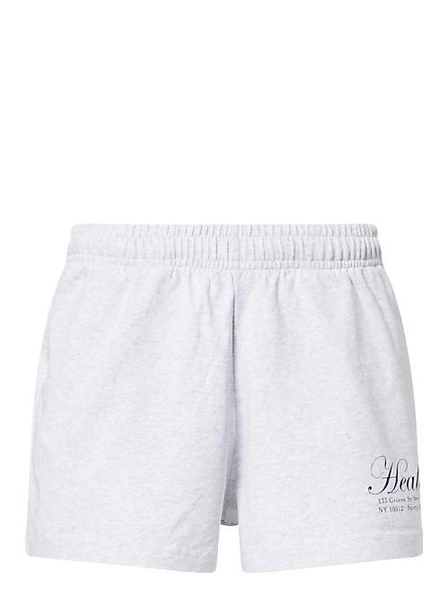 SPORTY & RICH Ny Health Disco Cotton Shorts - Heather Gray