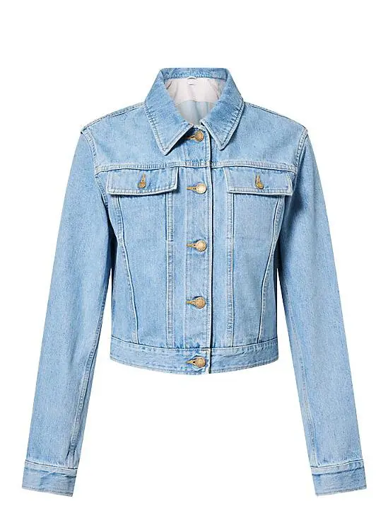 Thom Browne Shrunken-fit Denim Jacket - Light Blue
