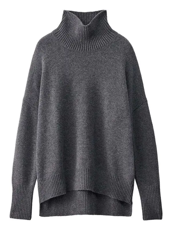 LISA YANG Heidi Cashmere Turtleneck Sweater - Grey