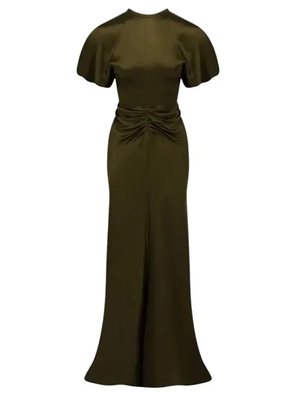 Victoria Beckham Isabella Crêpe Satin Gown - Green