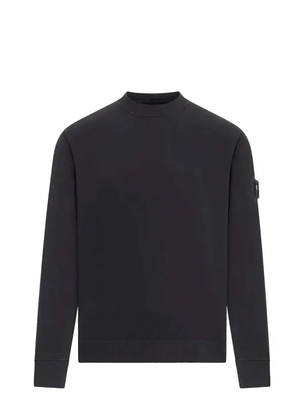 Stone Island Ghost Badge Crewneck Sweatshirt - Black