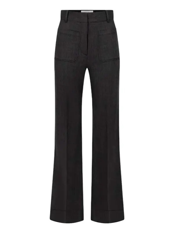 Victoria Beckham Alina Trousers In Dark Mélange - Grey