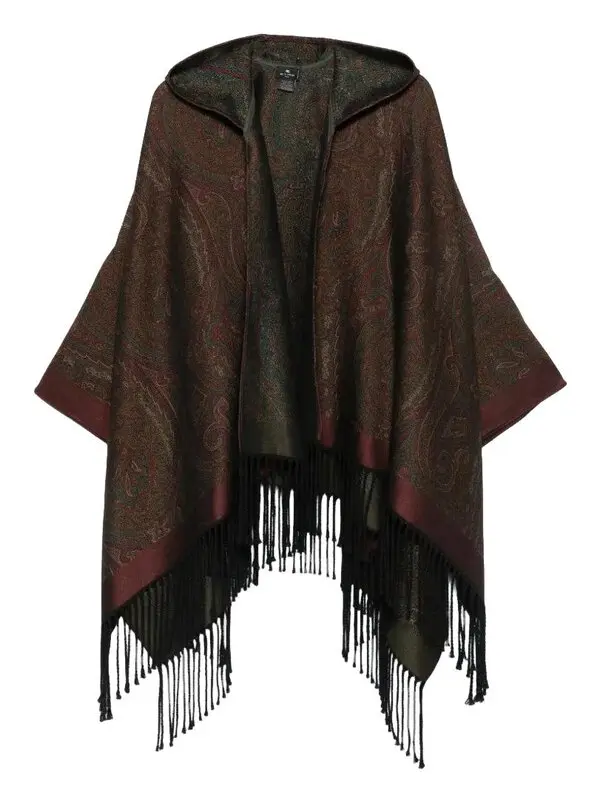 Etro Paisley Print Cape - Brown