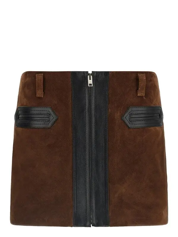 Marni Leather Skirt - Brown