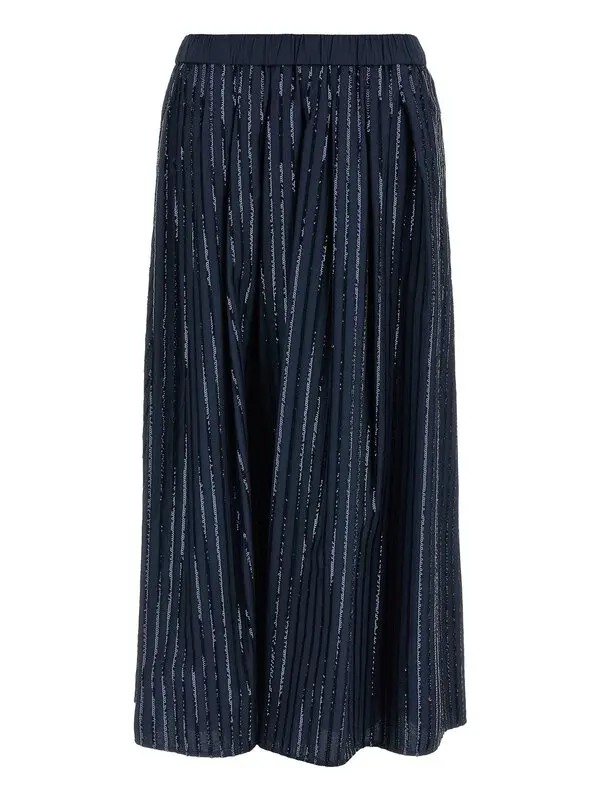 Max Mara Fiordi' Sequin Embellished Skirt - Blue