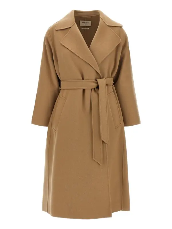 Max Mara Operoso Virgin Wool Blend Dressing Gown Coat - Beige