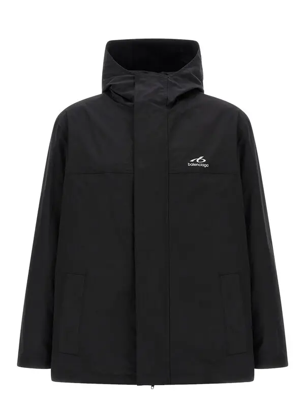 Balenciaga Techwear Windbreaker With Logo - Black
