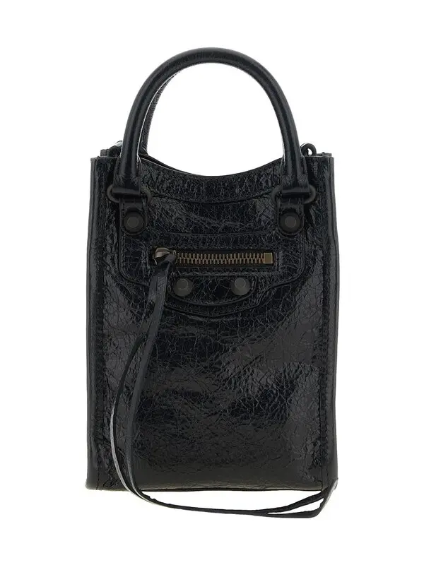 Balenciaga Le City Phone Holder Tote - Black