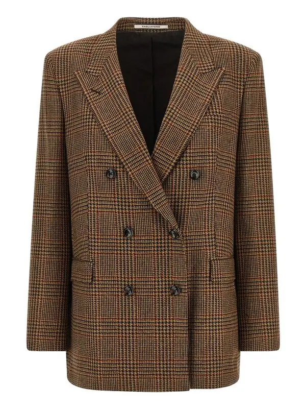 Tagliatore Prince Of Wales Double-breasted Blazer - Brown