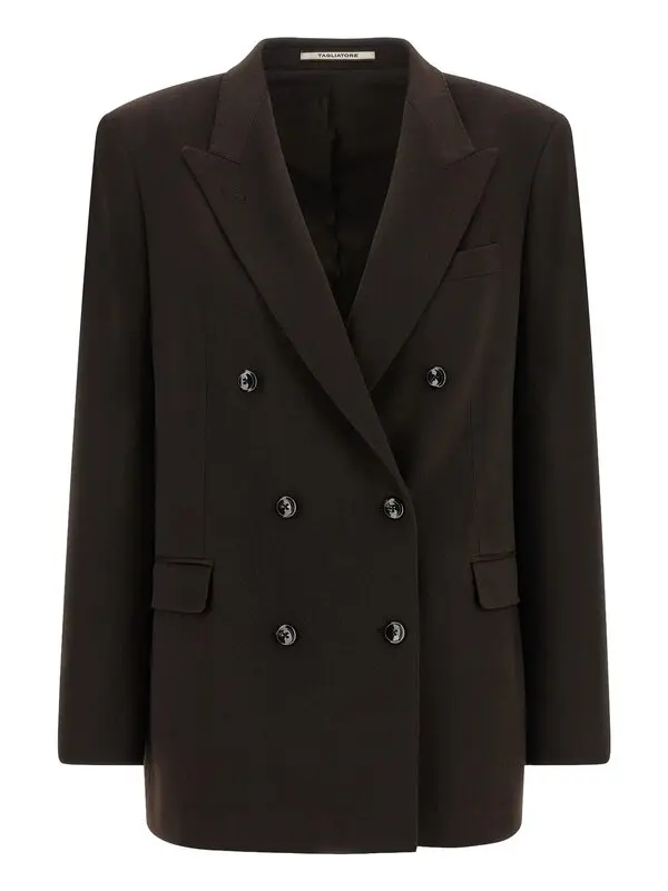 Tagliatore Jasmine Double-breasted Cashmere Blazer - Brown