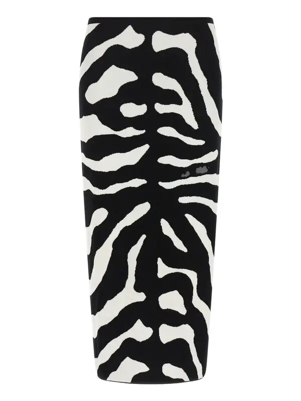 Moschino Zebra Intarsia Skirt - White/black