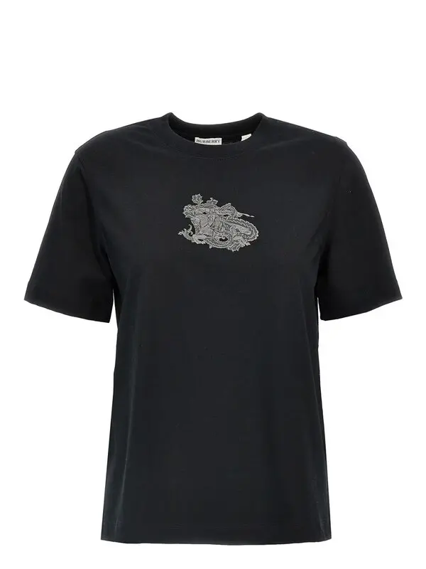 Burberry Logo Print Cotton T-shirt - Black