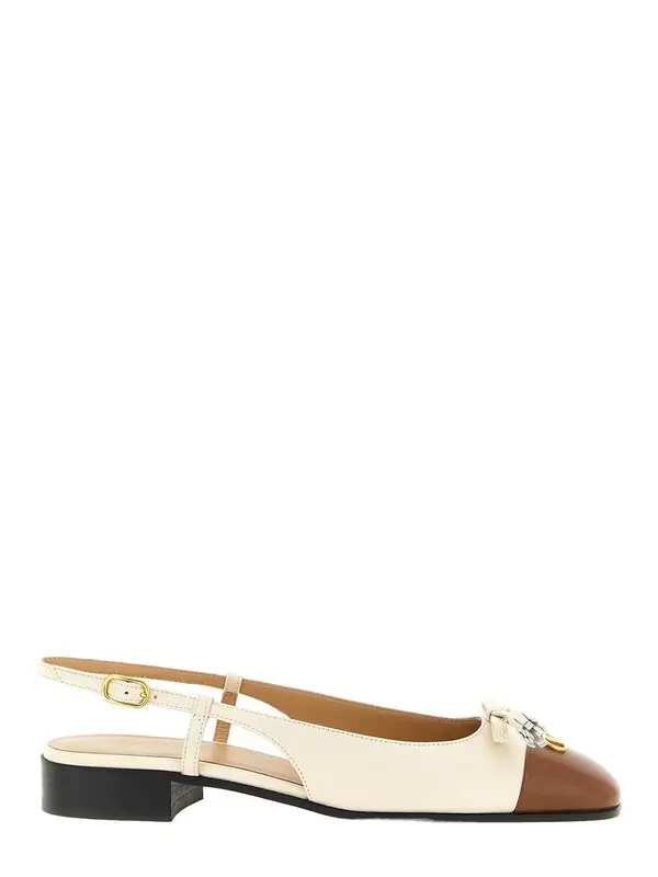 Valentino Garavani Valet Du Roi Leather Slingback Flats - Black