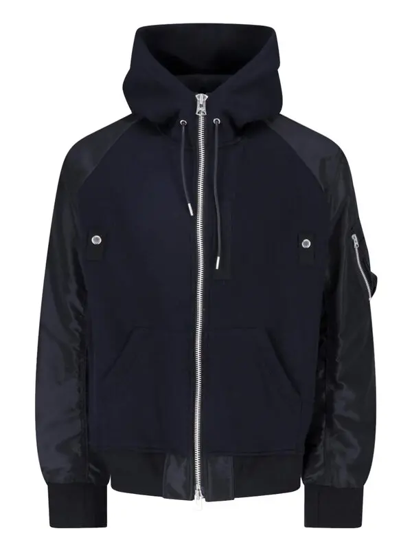Sacai Hooded Bomber Jacket - Black