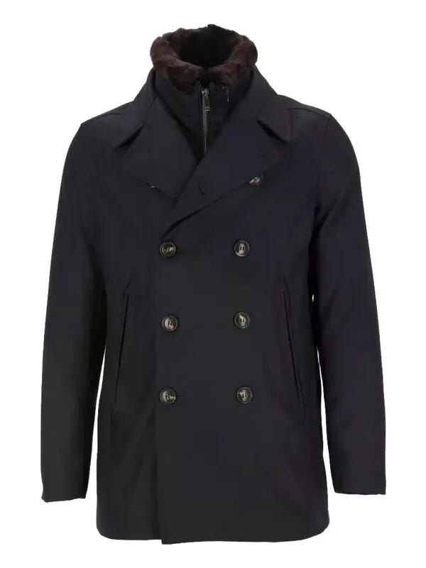 AL DUCA D’AOSTA 1902 Fur-collar Peacoat - Blue