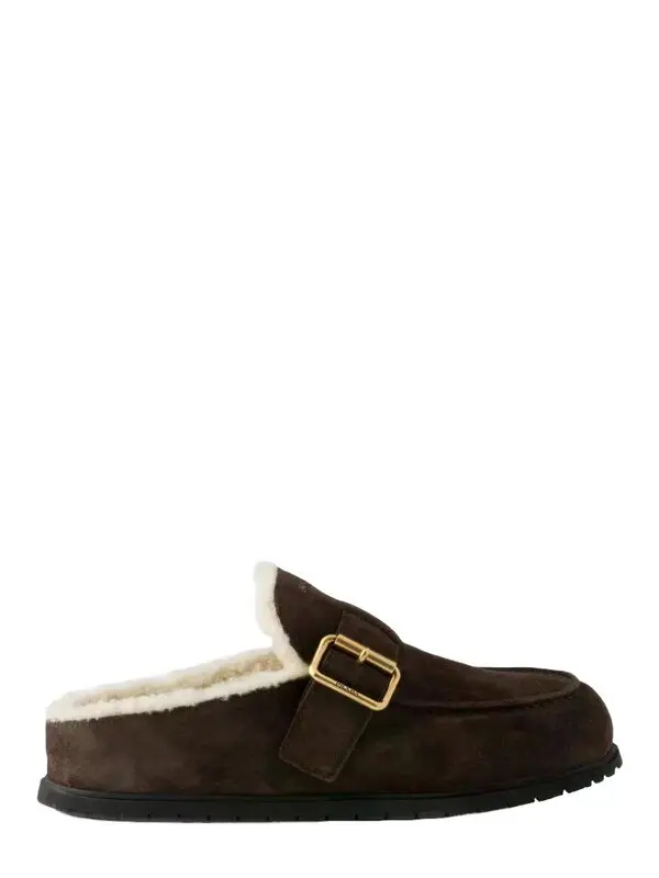 Prada Suede Mules - Brown