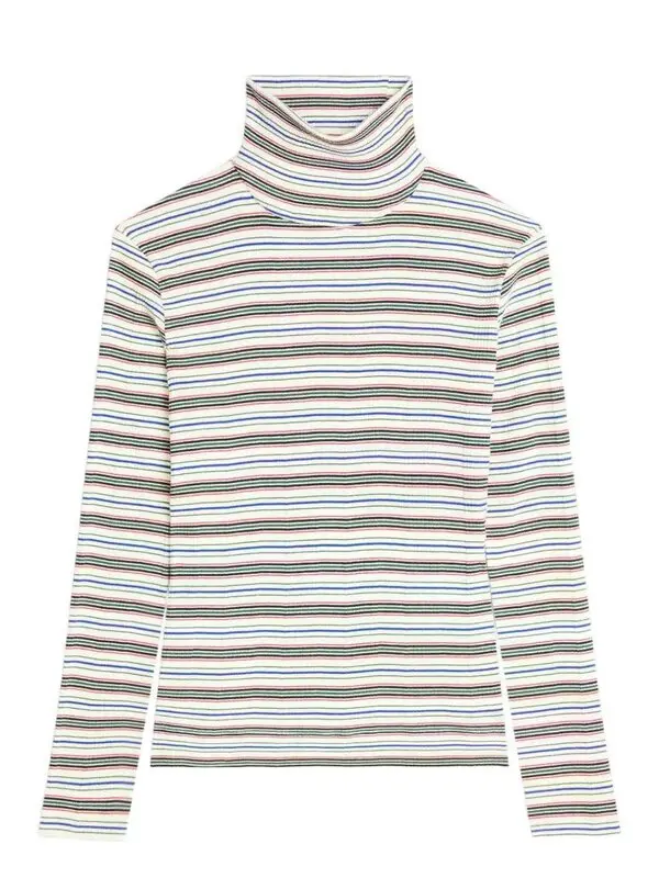 Dries Van Noten Ribbed Cotton Turtleneck T-shirt - Neutrals