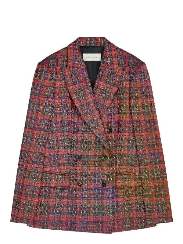 Dries Van Noten Double-breasted Jacquard Blazer - Red