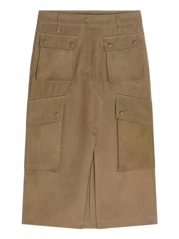 Dries Van Noten Cotton Poplin Cargo Skirt - Neutrals
