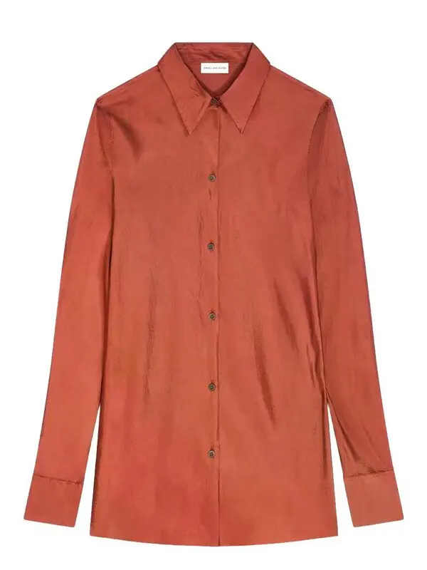 Dries Van Noten Fitted Viscose Shirt - Orange
