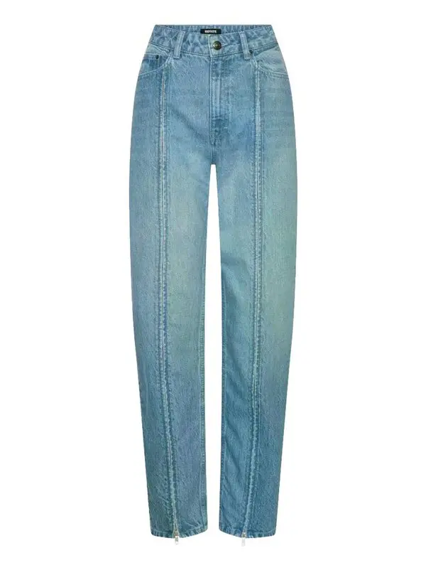 ROTATE BY BIRGER CHRISTENSEN Straight Denim Zip Jeans - Blue