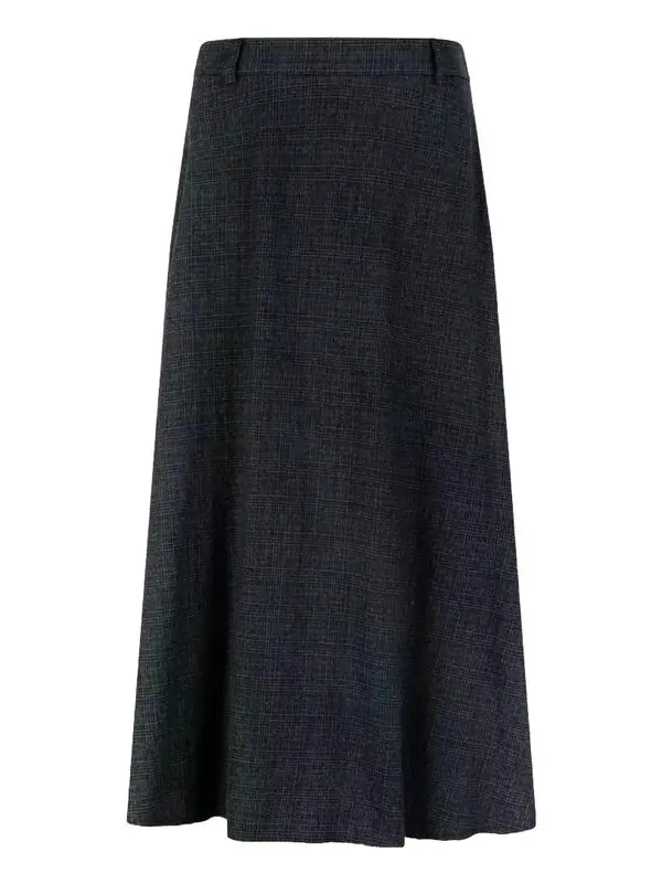 DOUUOD Check-pattern A-line Mini Skirt - Grey