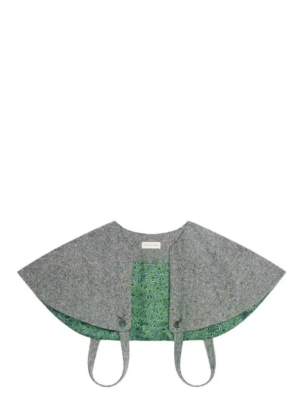 Dries Van Noten Wool Tweed Cape - Grey