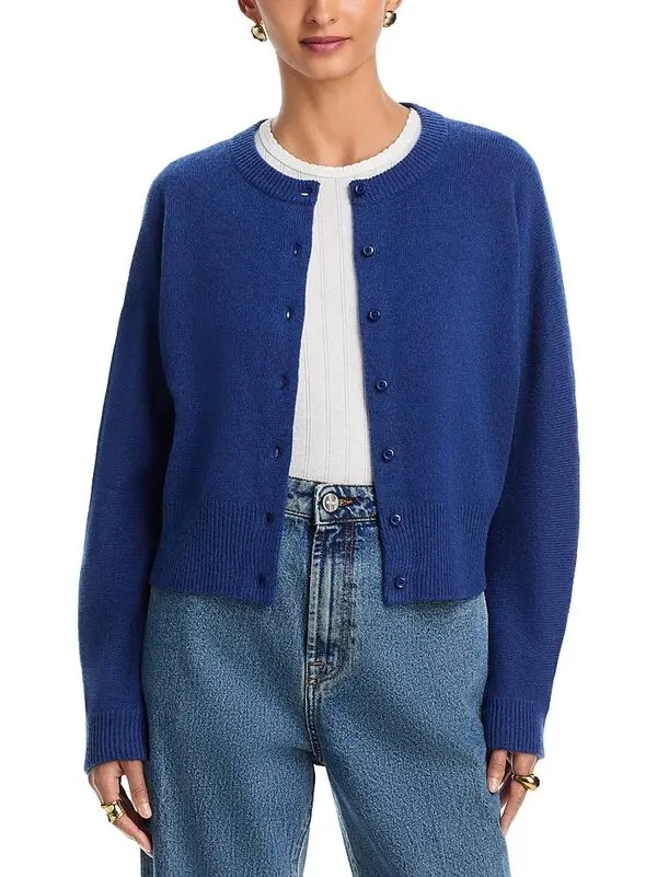 Aqua Cashmere Dolman Sleeve Cardigan - Space Blue