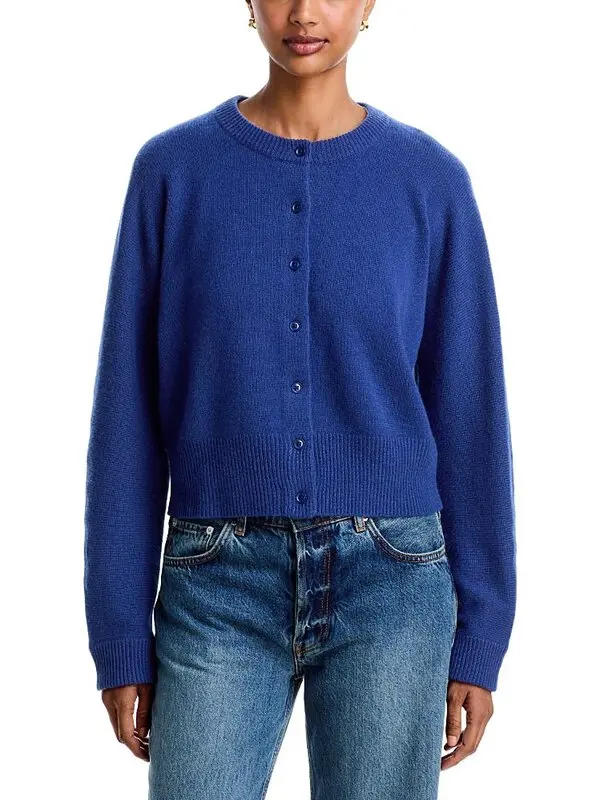 Aqua Cashmere Dolman Sleeve Cardigan - Space Blue