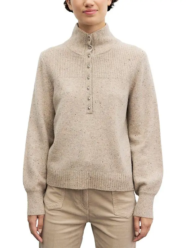 Gerard Darel Ryana Wool Mock Neck Sweater - Camel