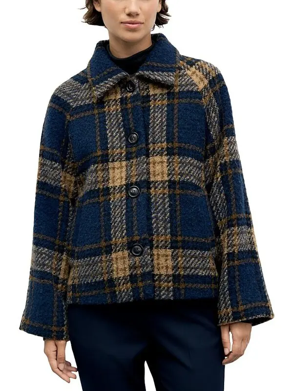 Gerard Darel Almy Plaid Coat - Blue
