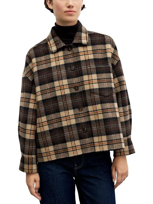 Gerard Darel Josia Printed Button Front Shacket - Brown