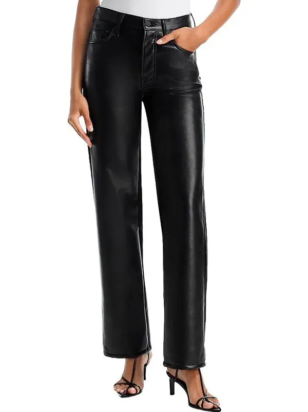 MOTHER The Rambler Sneak Straight Jeans - Black