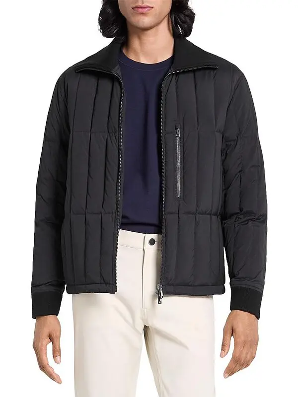 Theory Varet Quilted Bomber In Motion Nylon - Black