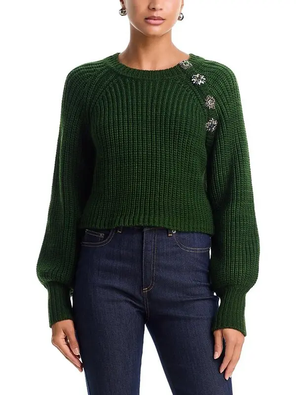 Cinq À Sept Keren Baroque Embellished Sweater - Pine Forest