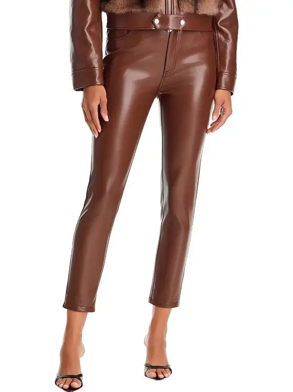 Cinq À Sept Faux Leather Frankie Trousers - Espresso