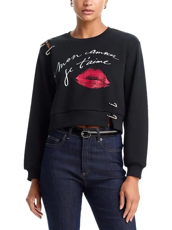 Cinq À Sept Savina Safety Pin Sweatshirt - Black