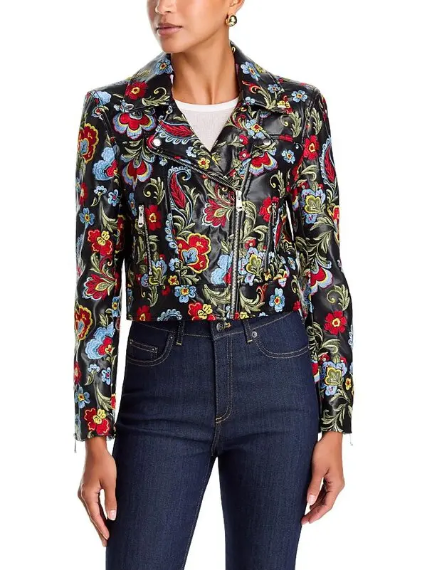 Cinq À Sept Genevive Floral Embroidered Jacket - Black Multi