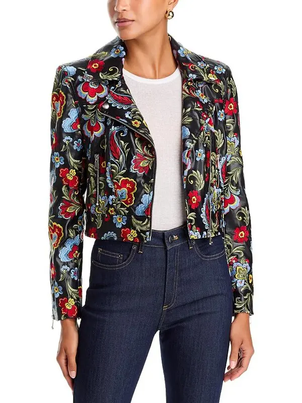Cinq À Sept Genevive Floral Embroidered Jacket - Black Multi
