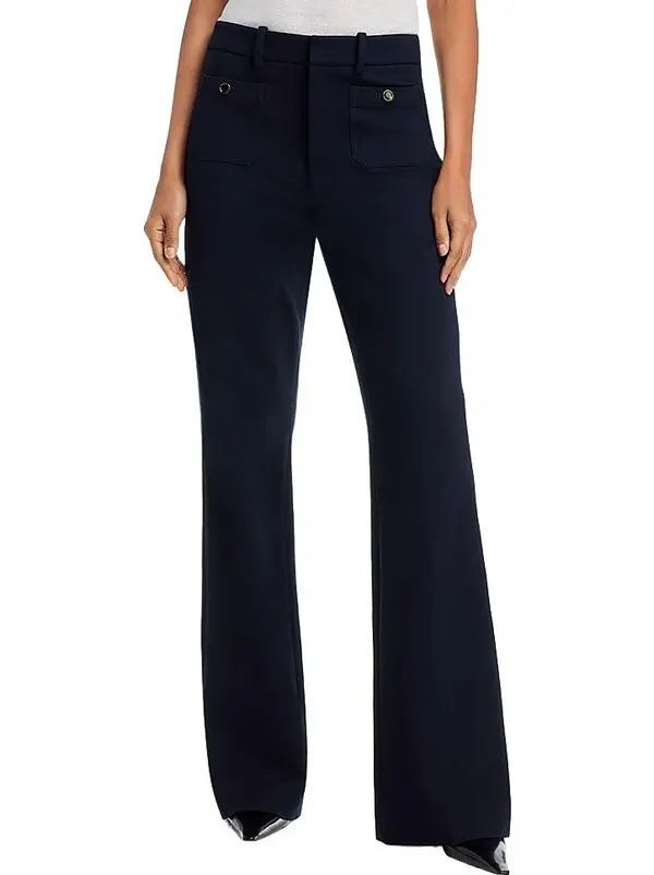 FRAME Shrunken Pocket Flared Pants - Navy