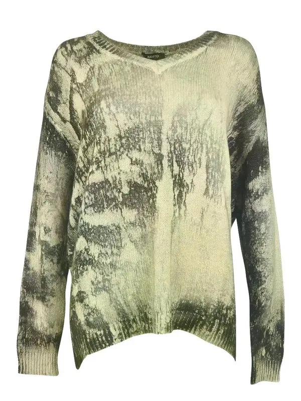 Avant Toi Tie-dye V-neck Sweater - Neutrals
