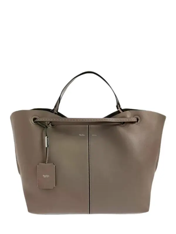 Max Mara Double Nappa Leather Shopper Bag Mud - Neutrals