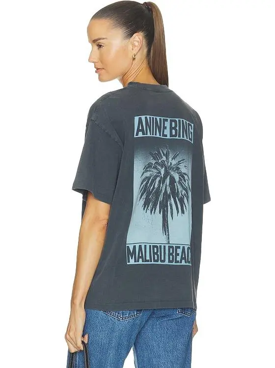 ANINE BING Cade Tee Palm - Washed Black